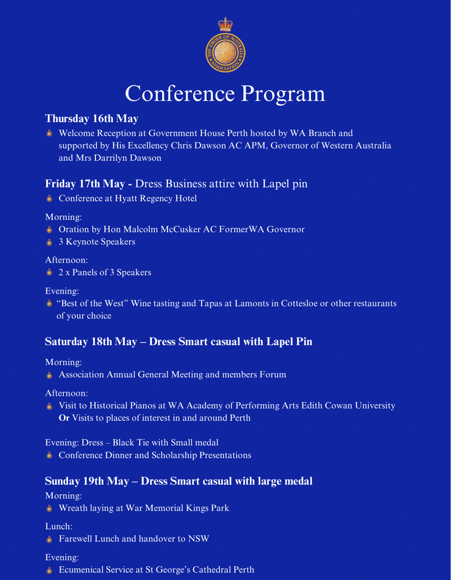 National Conference 2024 - The Order of Australia Association